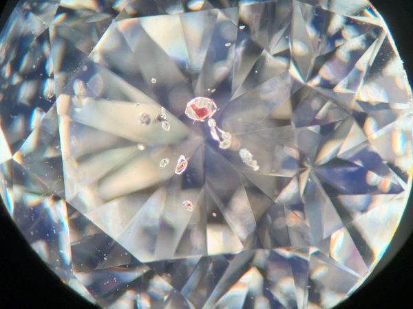 Sometimes another diamond, is trapped inside the diamond.