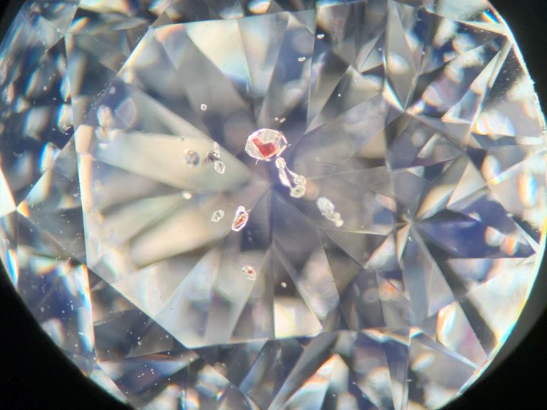 Sometimes another diamond, is trapped inside the diamond.